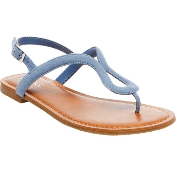 Merona | Shoes | Merona Davina Loop Strap Sandal In Blue Suede 65 Nwt ...